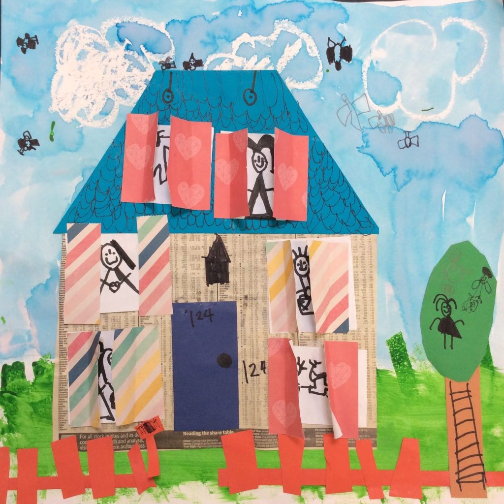 Collage/Mixed Media Houses- & Paper Bag Houses~Prep art lesson ...