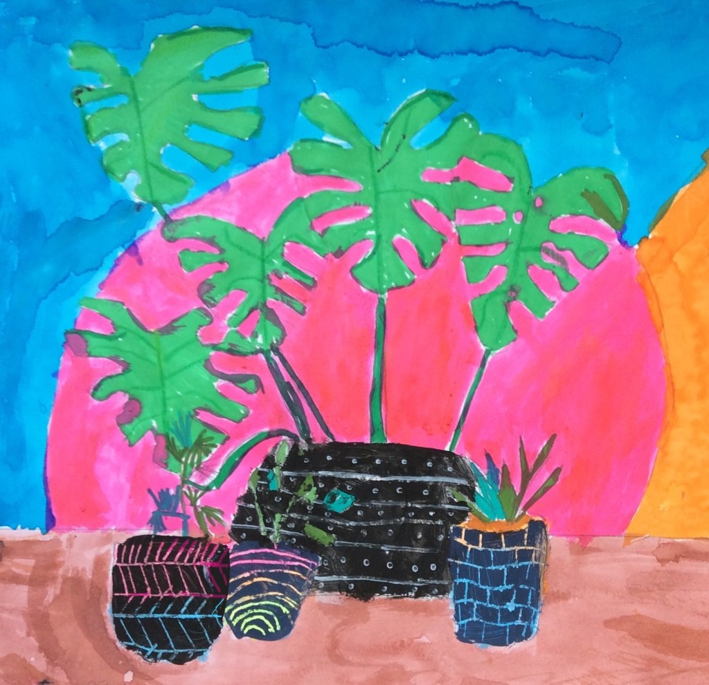POT PLANTS ~ Inspired by Tiffany Kingston- Year 4 art lesson - Primary ...