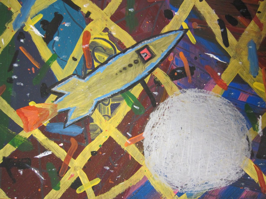 Abstract Outer Space scene inspired by Peter Thorpe ~ Year 5-6 ...