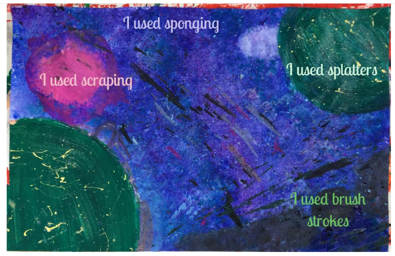 Abstract Outer Space scene inspired by Peter Thorpe ~ Year 5-6 ...