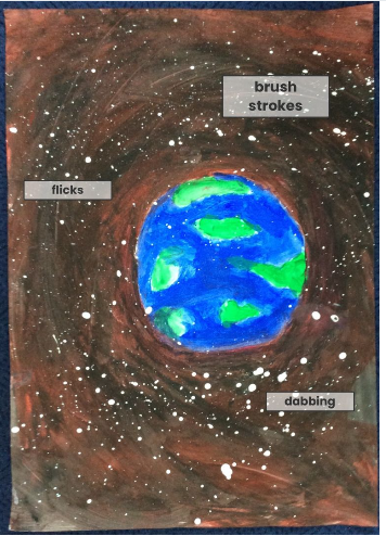 Abstract Outer Space scene inspired by Peter Thorpe ~ Year 5-6 ...